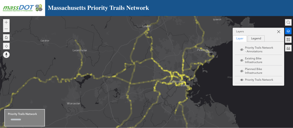 MassDOT news release touts the opening of 20 miles of new paths in the ...